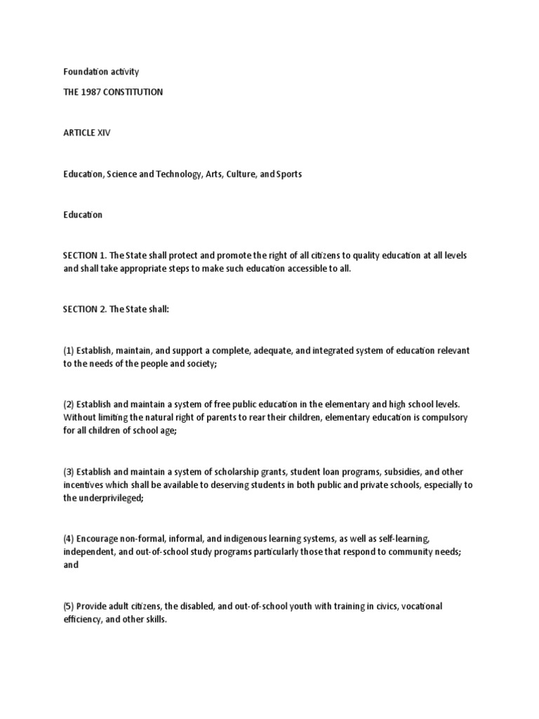 Foundation Activity | PDF | Teachers | Loans