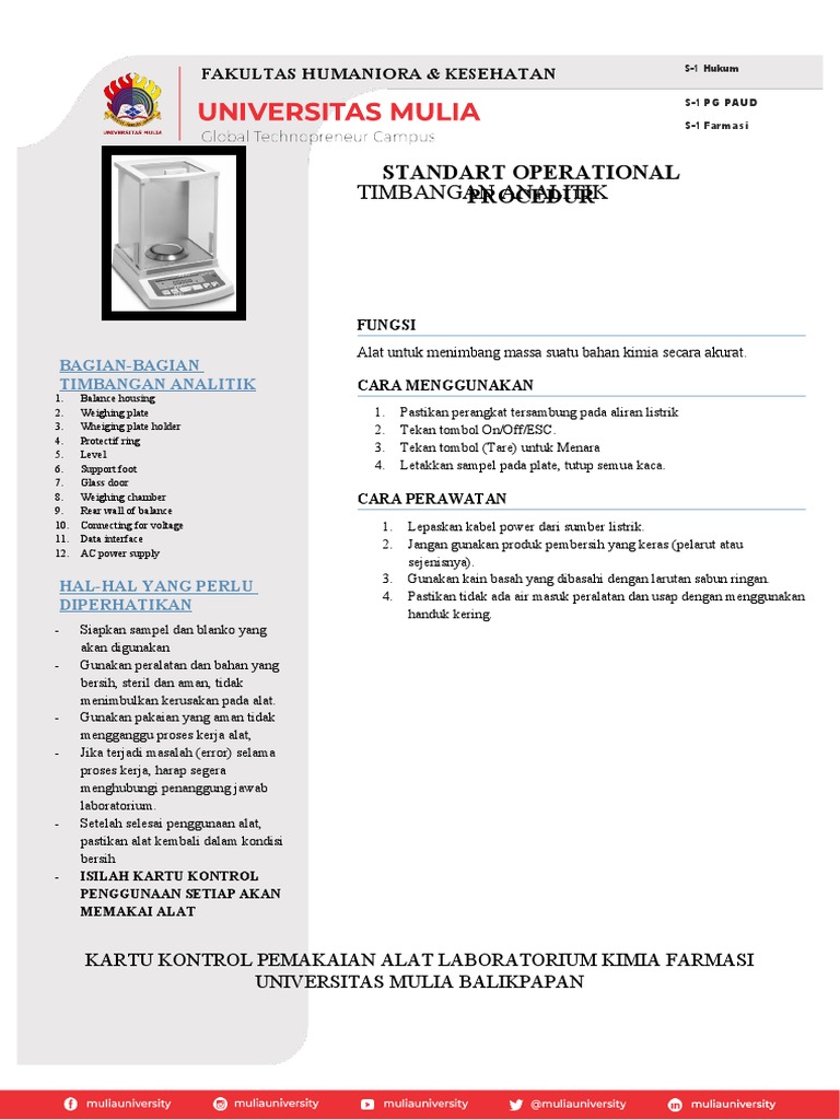 Sop Timbangan Analitik | PDF