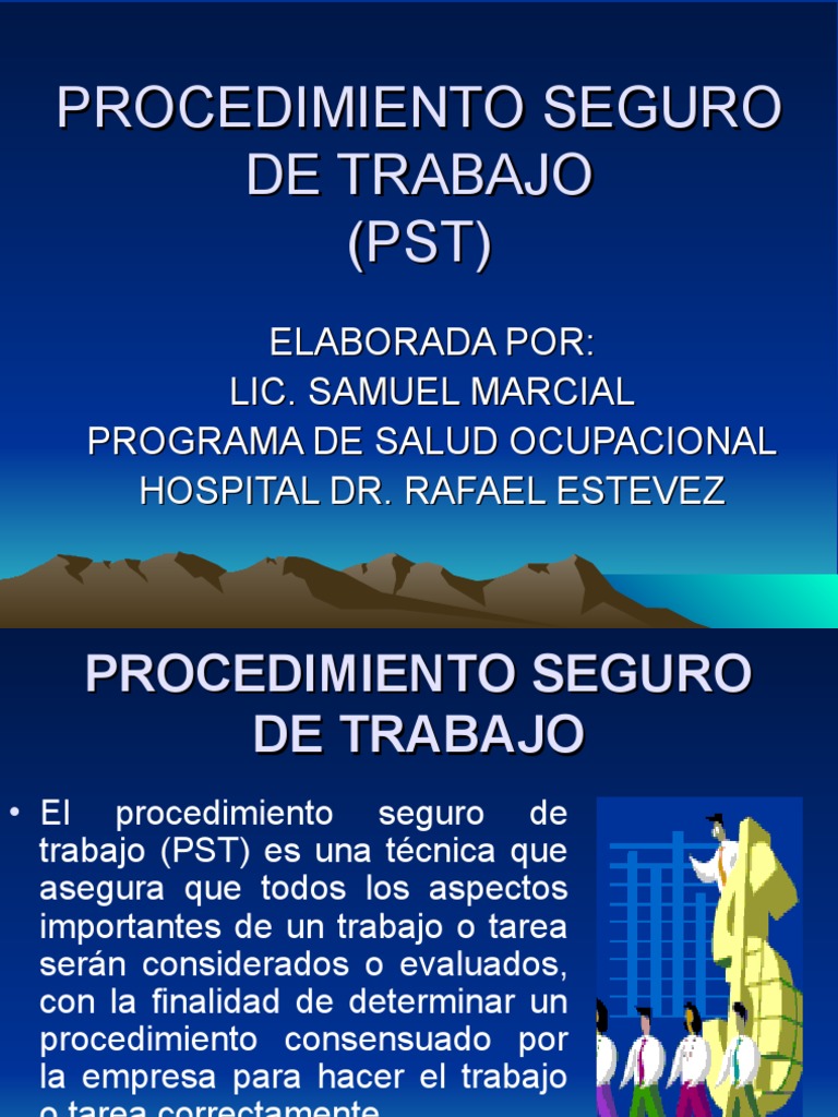 Procedimiento Seguro de Trabajo (PST) | PDF | Seguridad y salud ocupacional | Temperatura