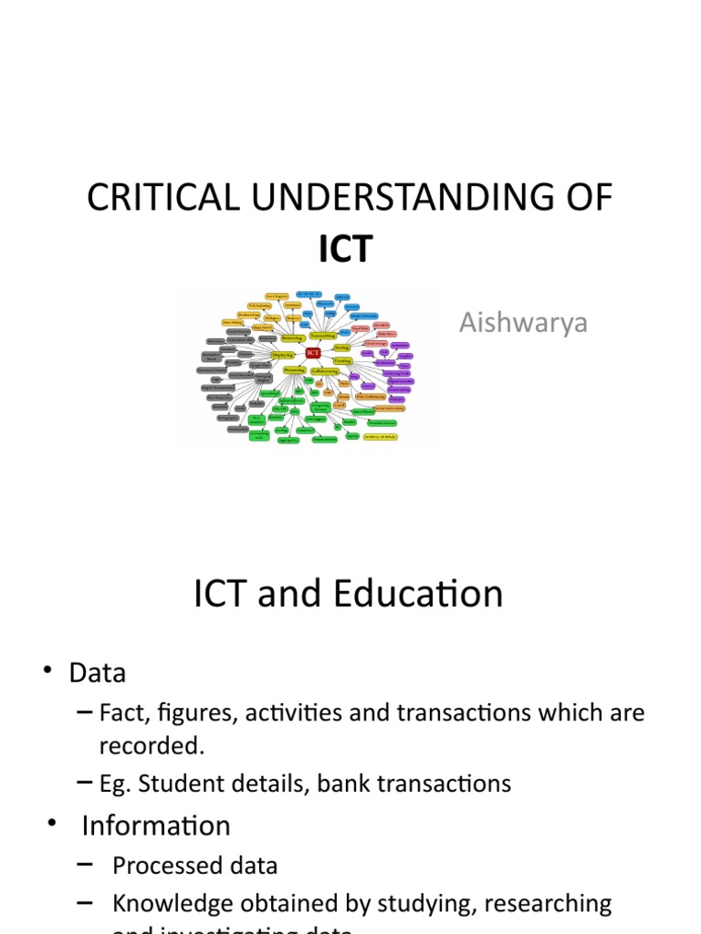 Unit I Critical Understanding of ICT | PDF