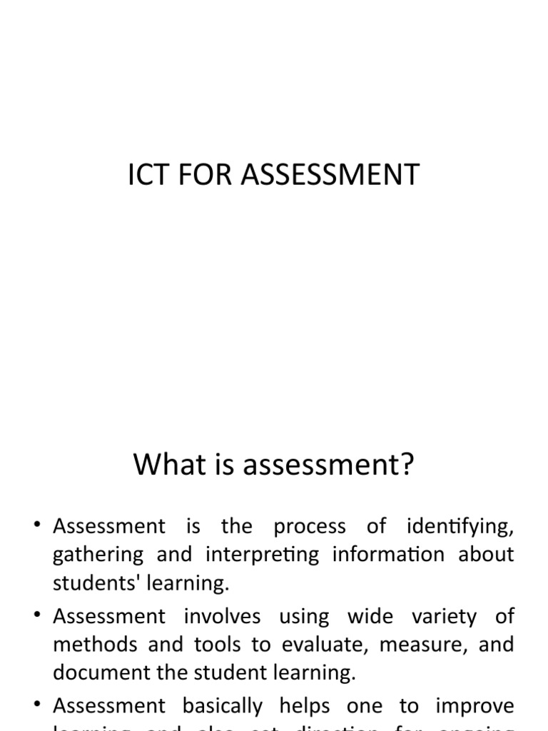 Ict For Assessment | PDF | Educational Assessment | Educational Technology
