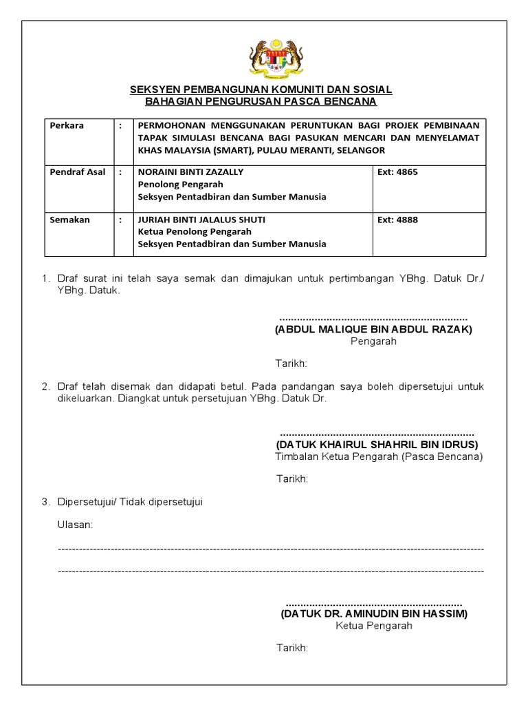 Format Muka Hadapan Draf Surat | PDF