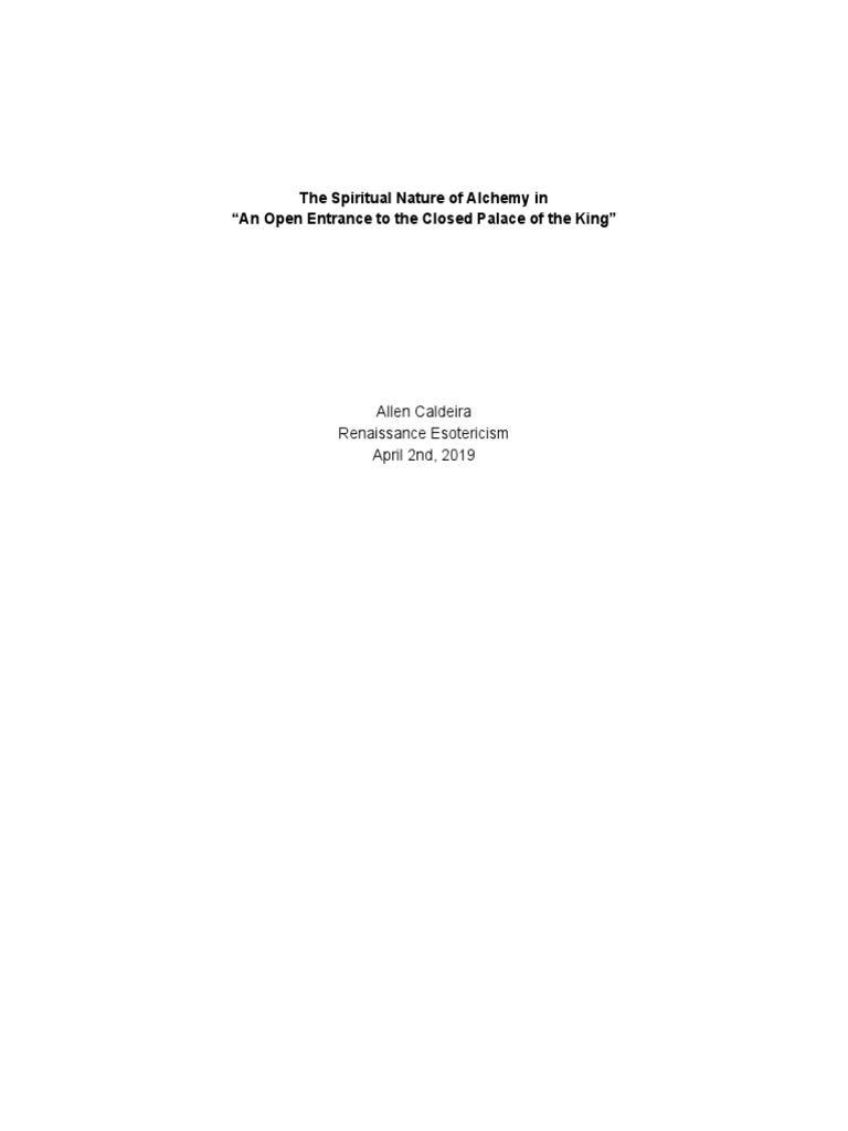 Alchemy Paper | PDF | Alchemy | Dionysus