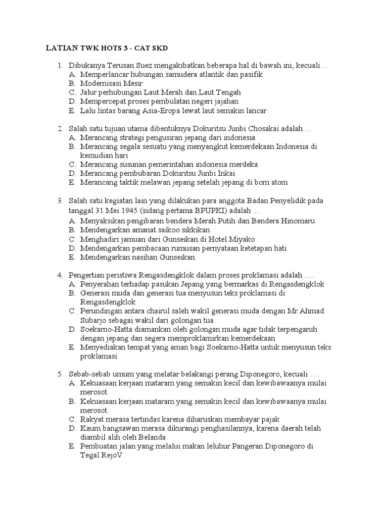 Latian TWK Hots 3 | PDF