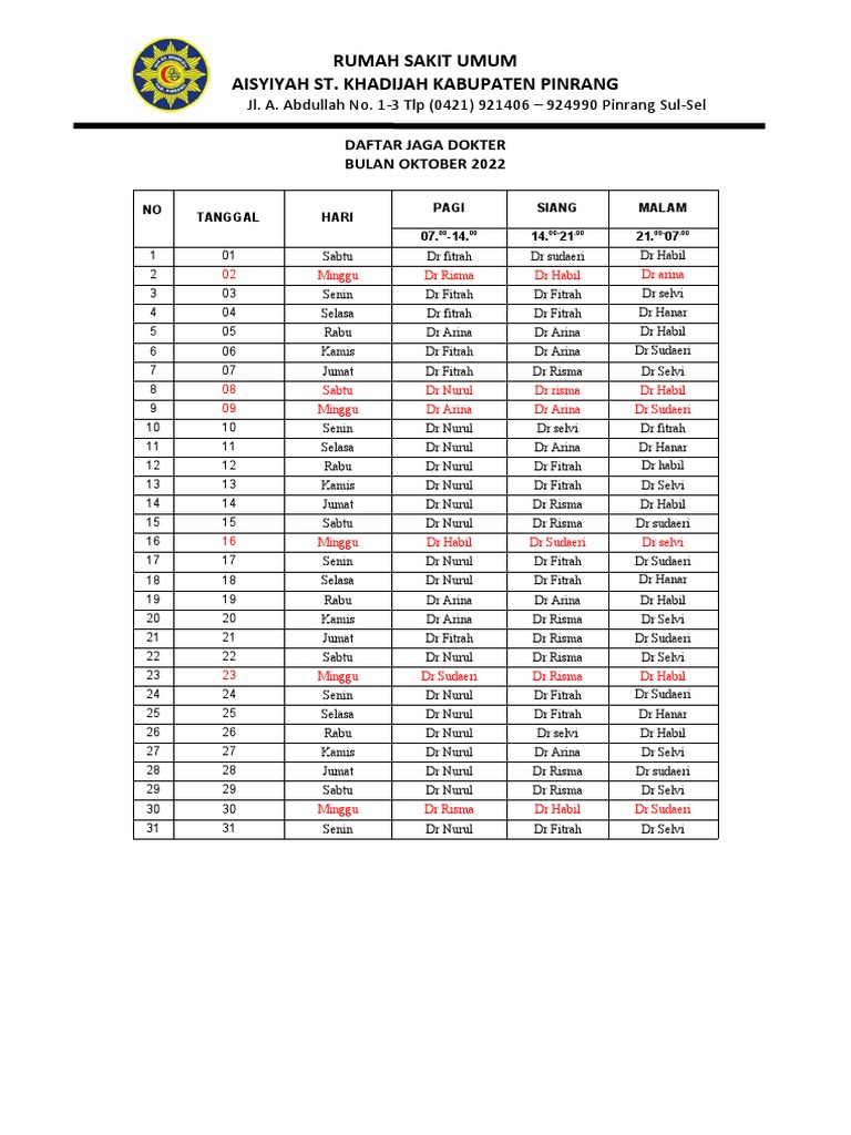 Jadwal Oktober Edit | PDF