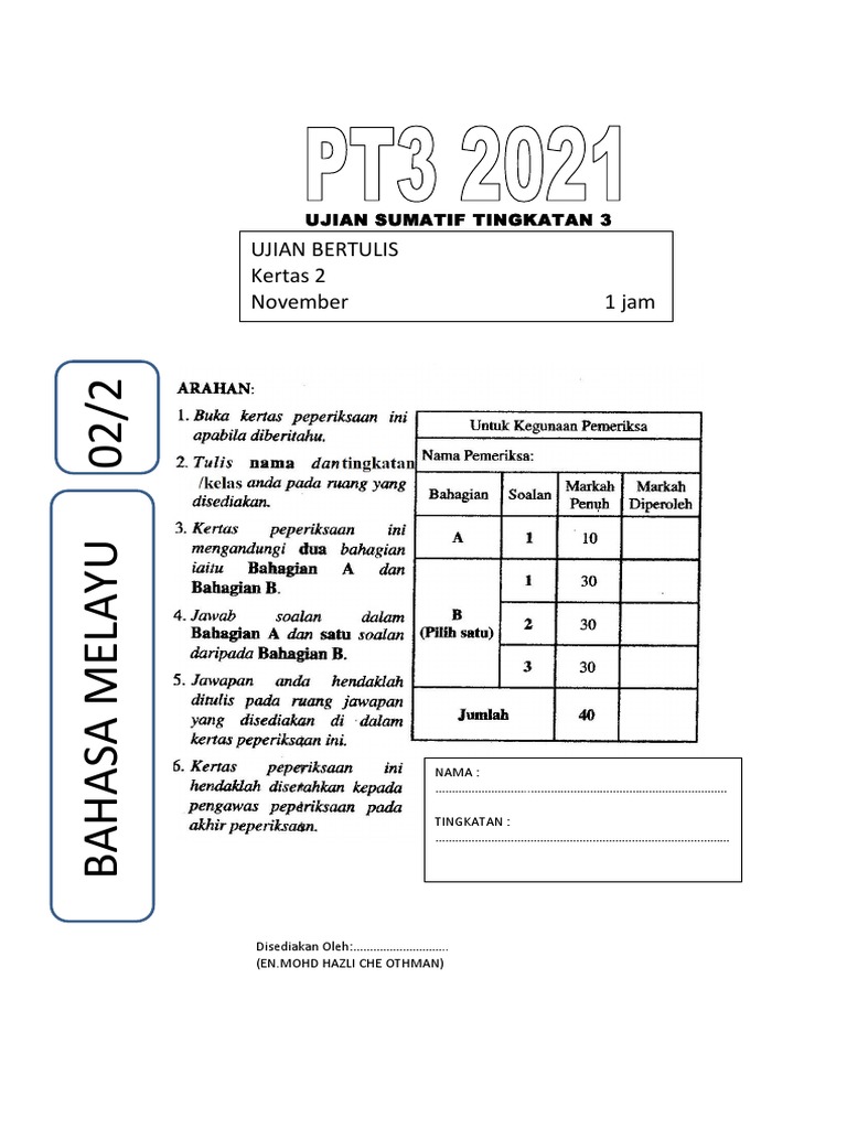 Ujian Sumatif t3 k2 2021 | PDF