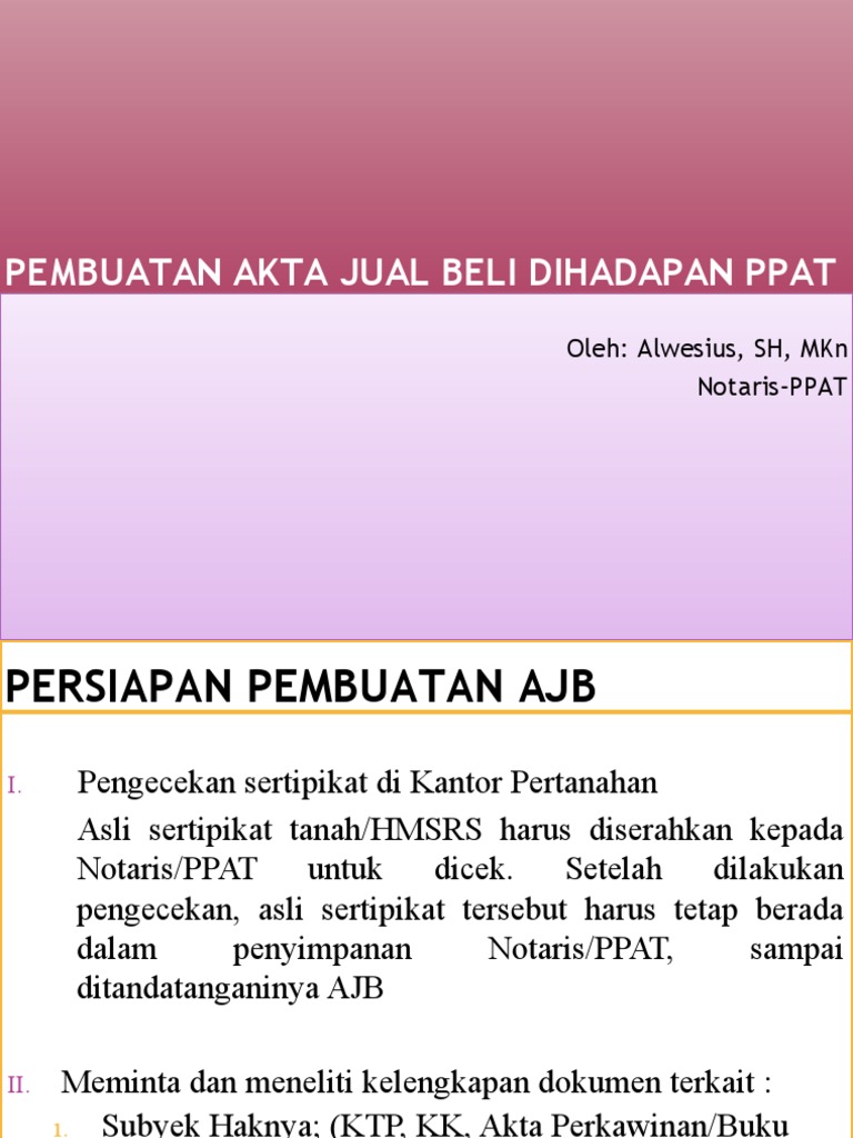 Pembuatan Ajb Materi Kuliah | PDF