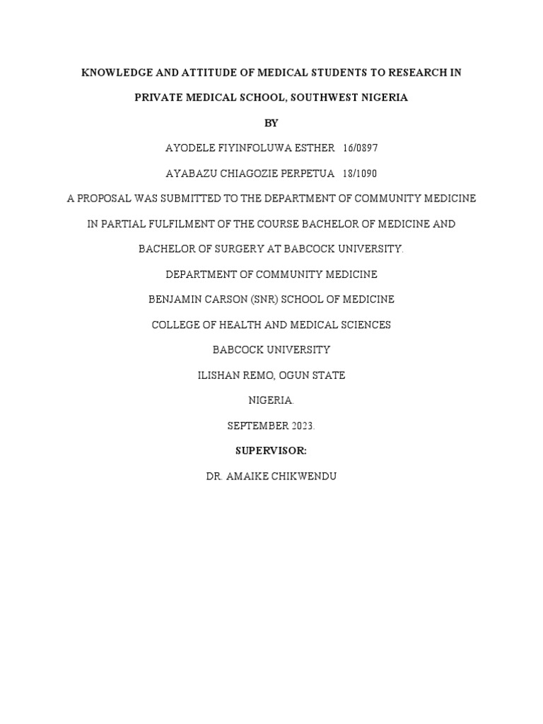 Community Medicine Project Final Updated | PDF