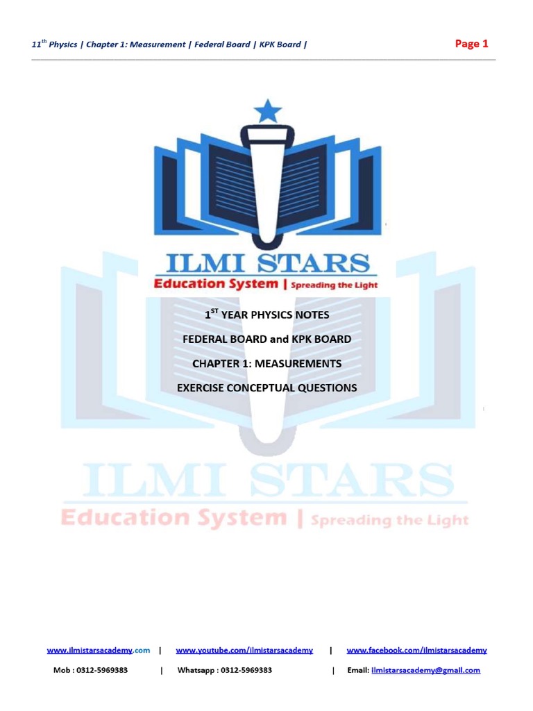 11th Physics Ch.1 Conceptual Questions | PDF