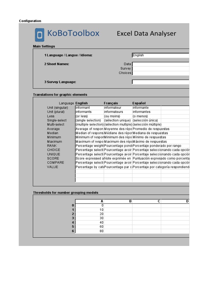 KoBoToolbox Excel Data Analyser 1.23 | PDF