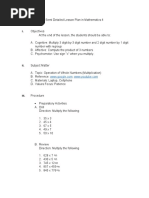Detailed Lesson Plan in Mathematics Addition of Whole Numbers | PDF ...