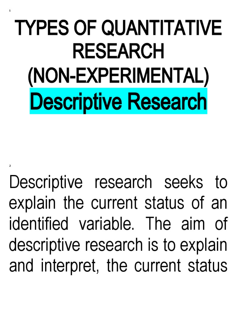 Types of Quantitative Research | PDF | Experiment | Quantitative Research