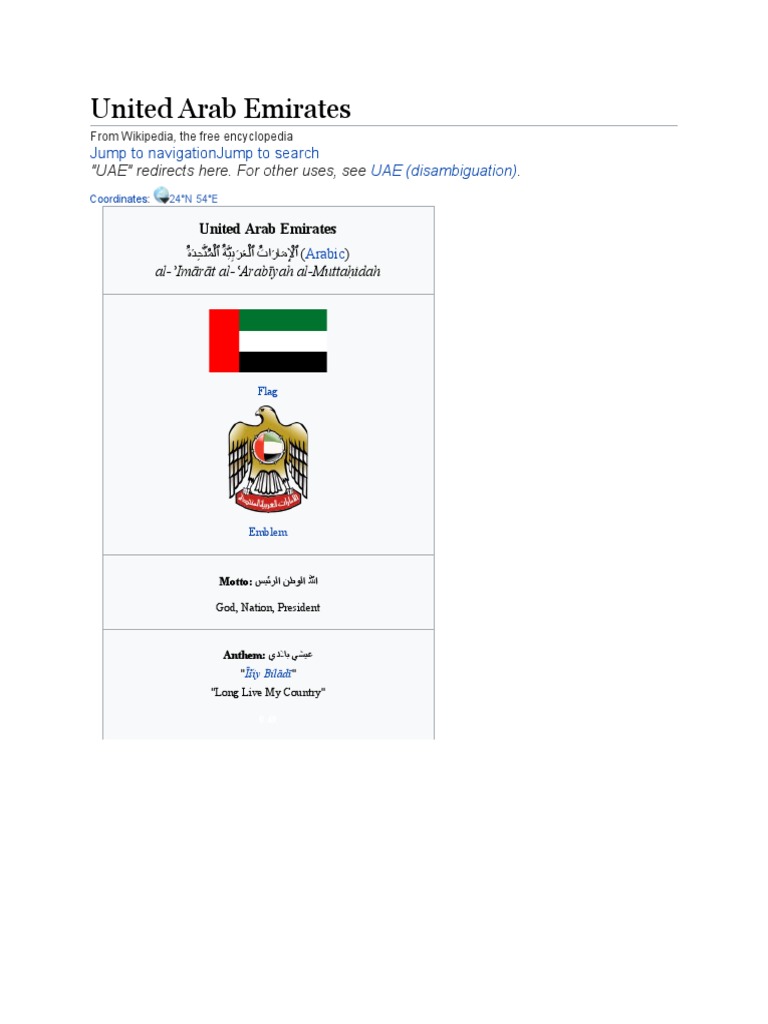 Overview of the United Arab Emirates | PDF