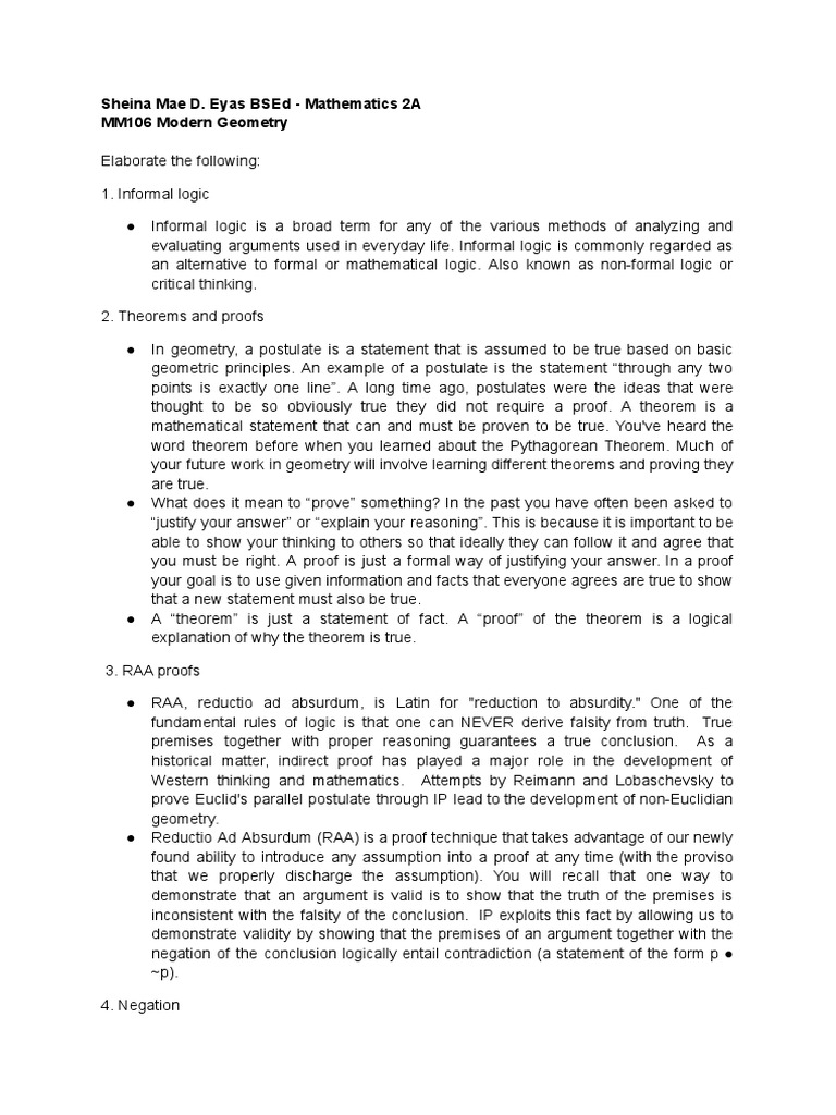 MM106 Modern Approach To Axiomatic Eyas SM | PDF | Mathematical Proof | Theorem