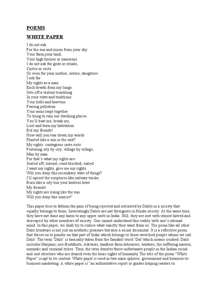 Understanding the Pain of Rejection Through Dalit Poetry | PDF | Dalit ...