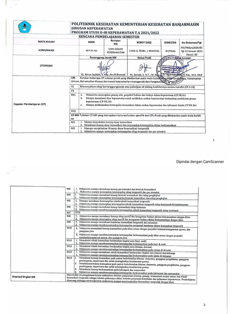 RPS Komunikasi.2021-2022 | PDF
