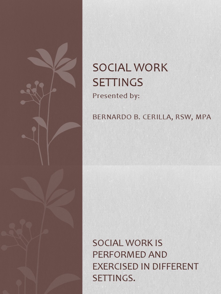 Social Work Settings | PDF