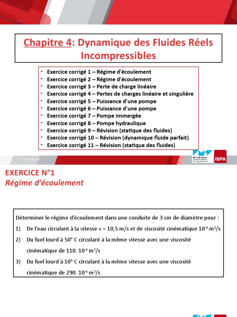 Exercice MDF_BM_chap4-Dynamique Dluide Réel (3) | PDF | Écoulement ...