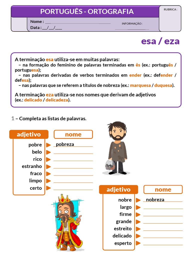 9 - Ortografia - Esa, Eza | Download grátis PDF | Famílias linguísticas | Linguística
