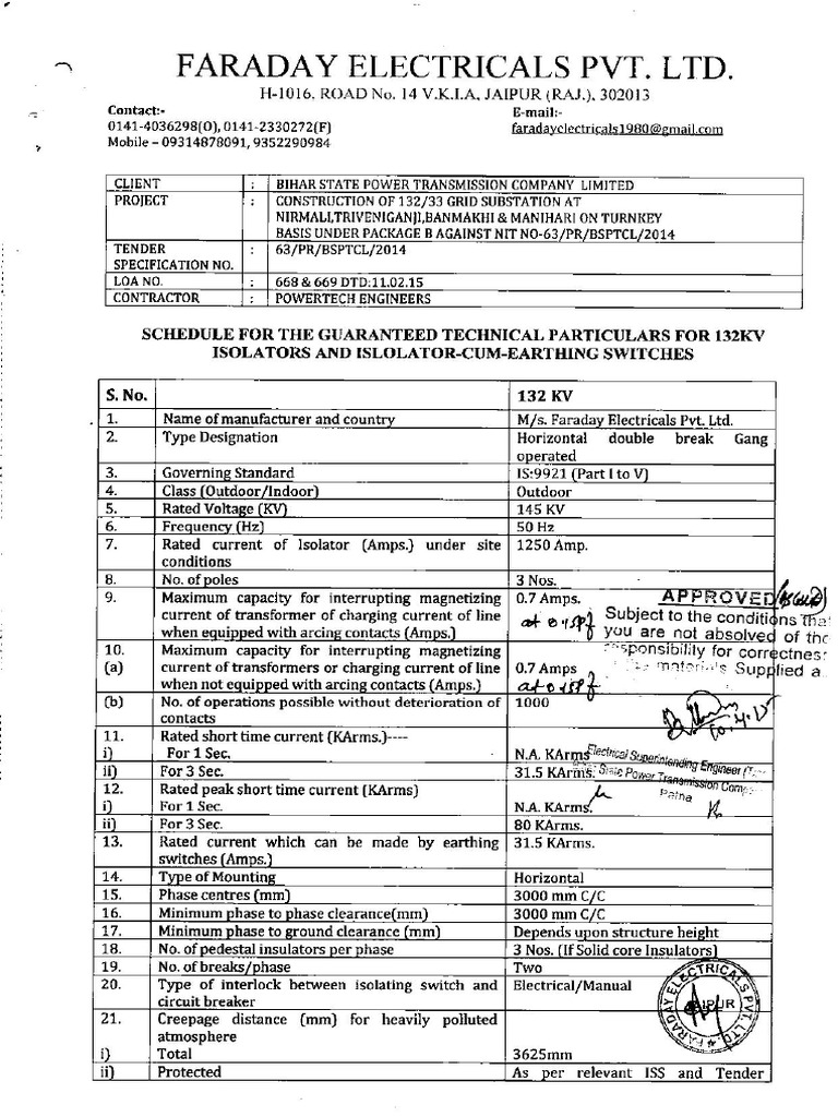 132 KV Isolator | PDF