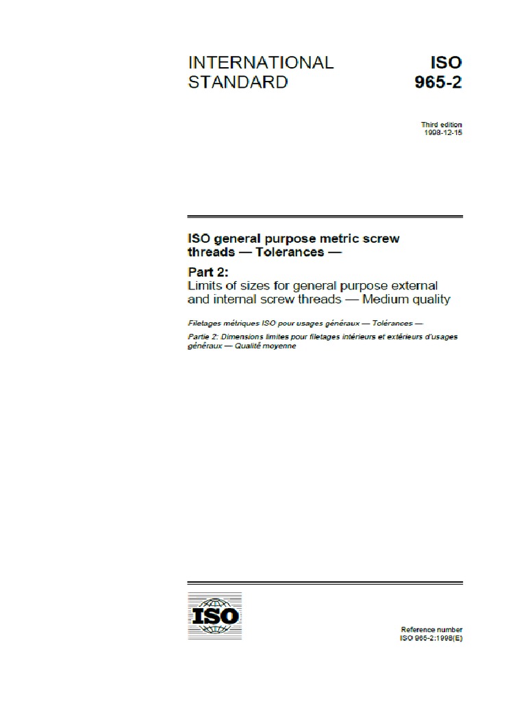 Iso 965-2 | PDF