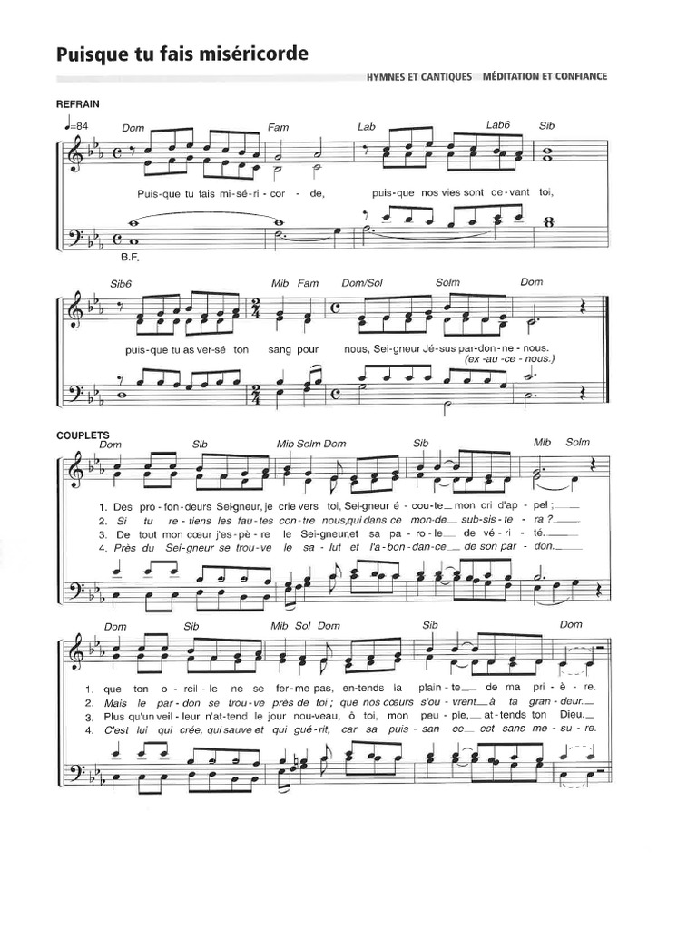 Puisque Tu Fais Misericorde | PDF