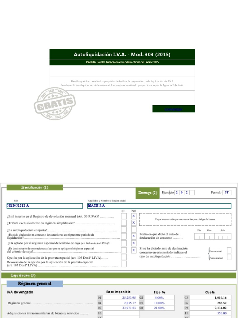 Plantilla Autorrellenable Modelo 303 | PDF | Economias | Industrias de ...