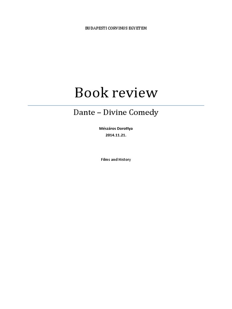 Book Review Dante - Divine Comedy | PDF | Divine Comedy | Dante Alighieri