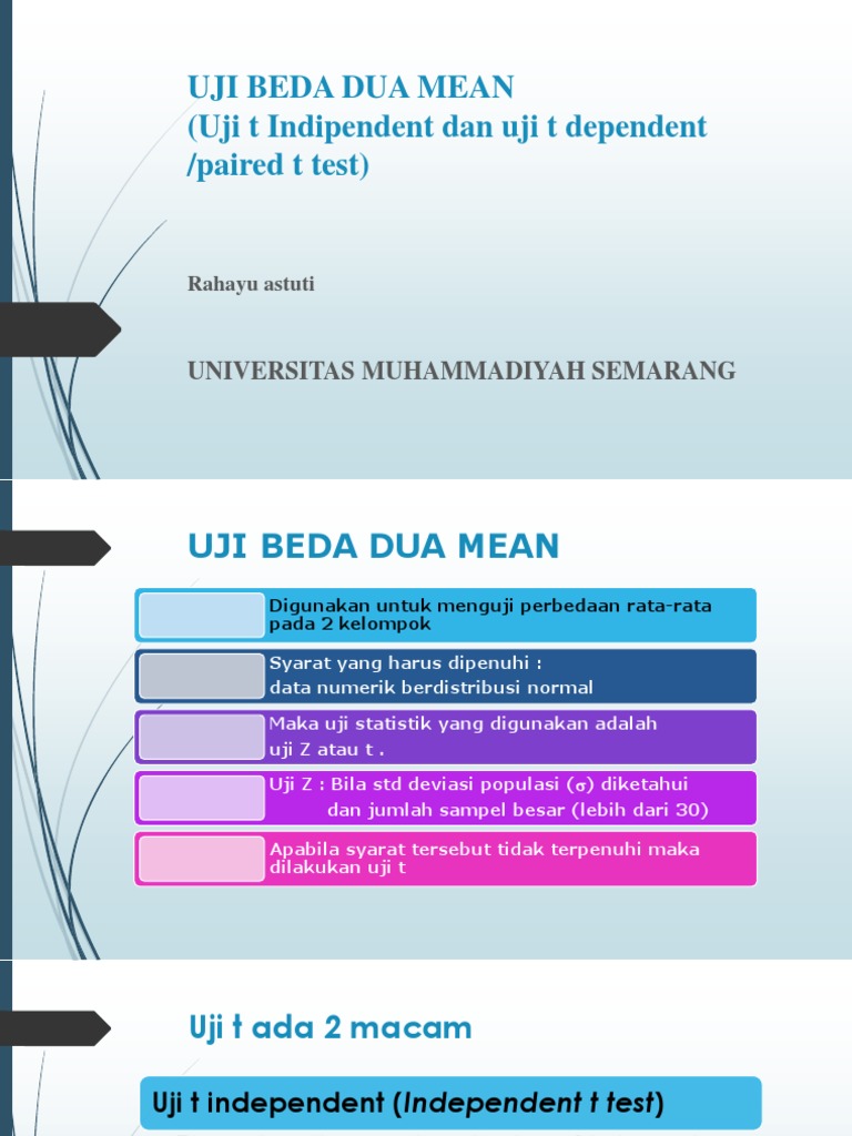 Uji Beda Dua Mean | PDF