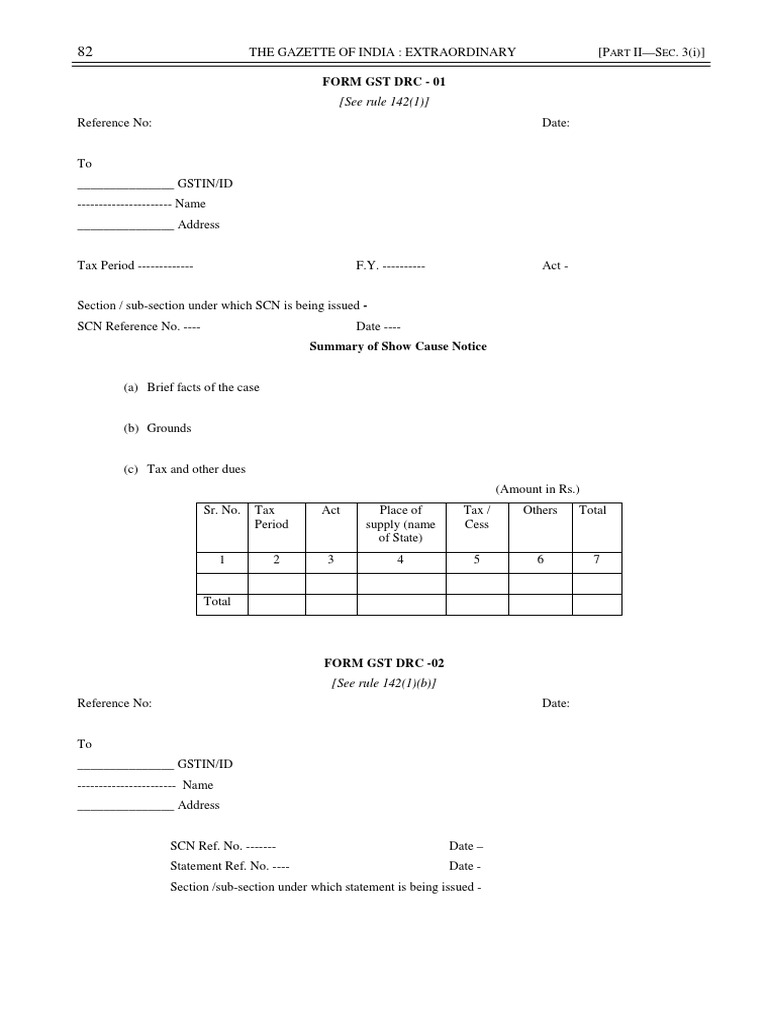 Form GST DRC 01 | PDF