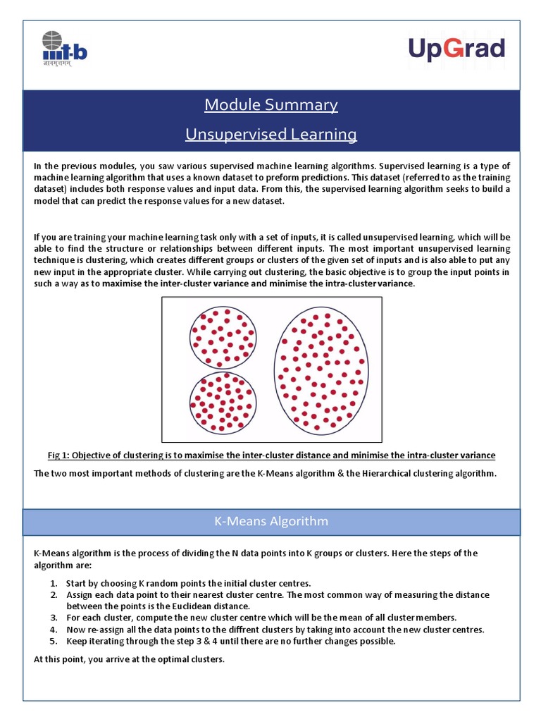 Unsupervised Learning: Clustering Algorithms | PDF | Cluster Analysis | Theoretical Computer Science
