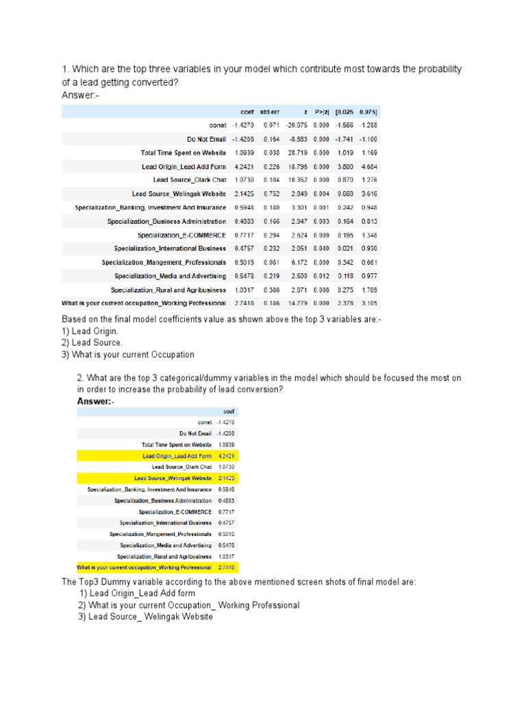 Assignment Subjective Questions | PDF