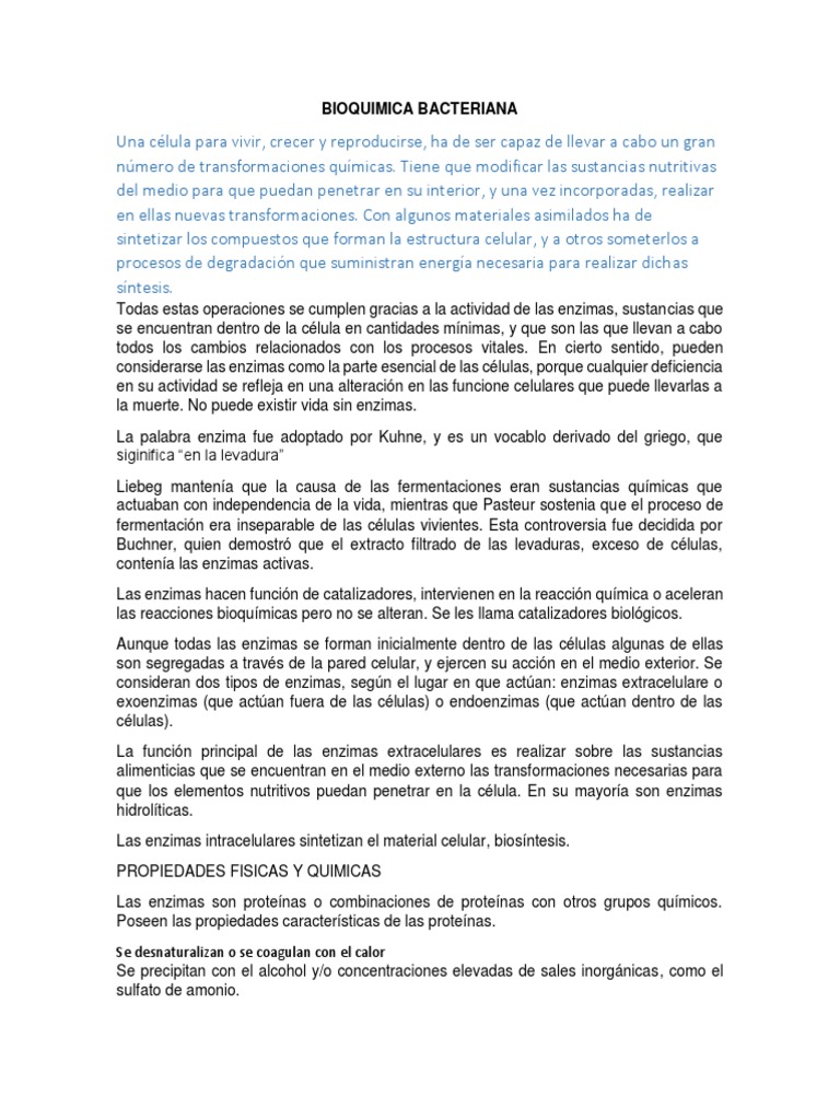 Bioquimica Bacteriana Cap.6 - 1 | PDF | Enzima | Ácido carboxílico