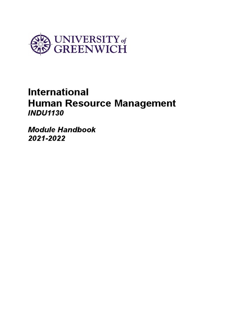 International HRM Handbook 2021-22 v3 | PDF | Human Resource Management | Lecture