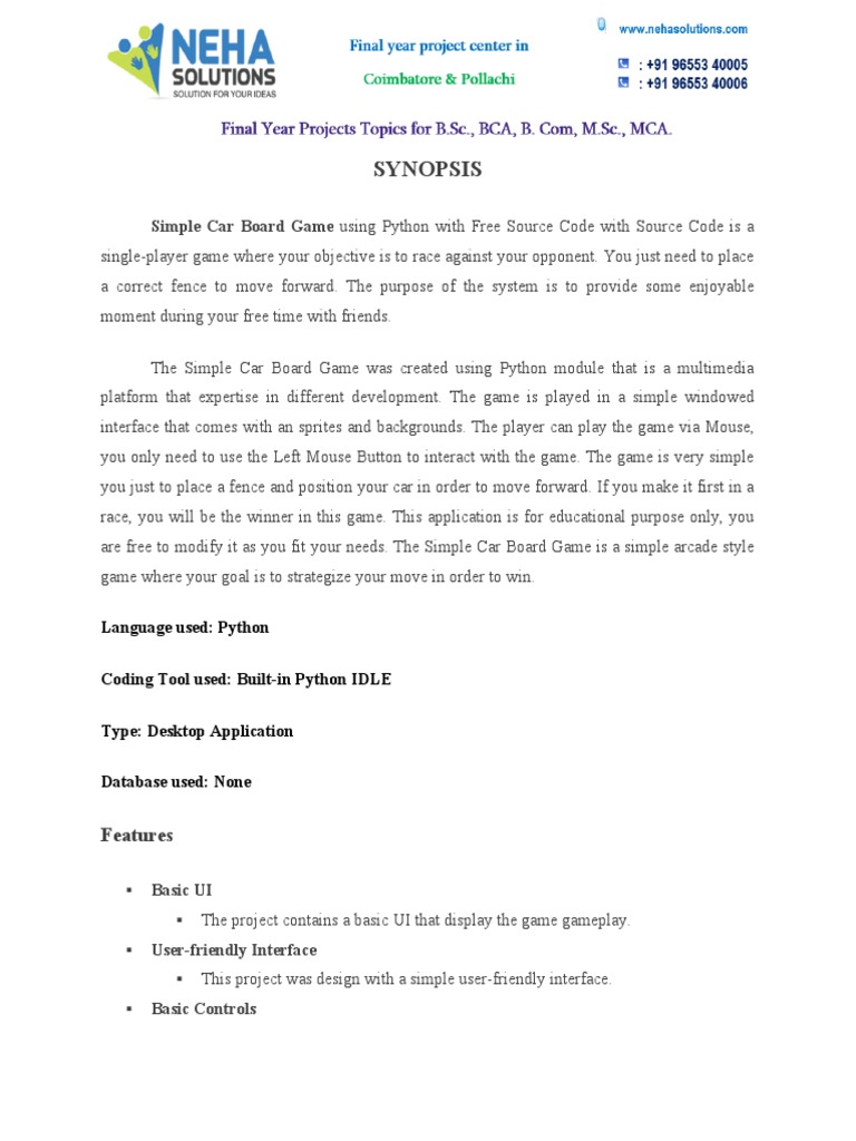 Simple Car Board Game In Python Neha Solutions 9655340006 9655340005 Pdf
