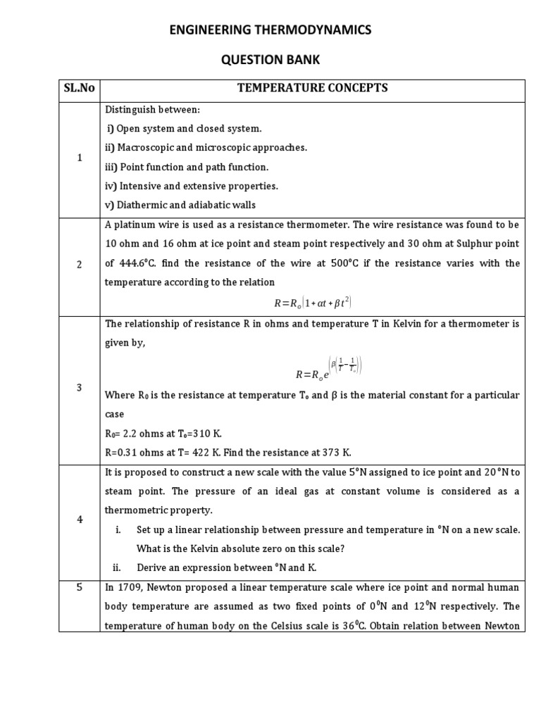 ETD Question Bank 2021-22 | PDF | Diesel Engine | Temperature