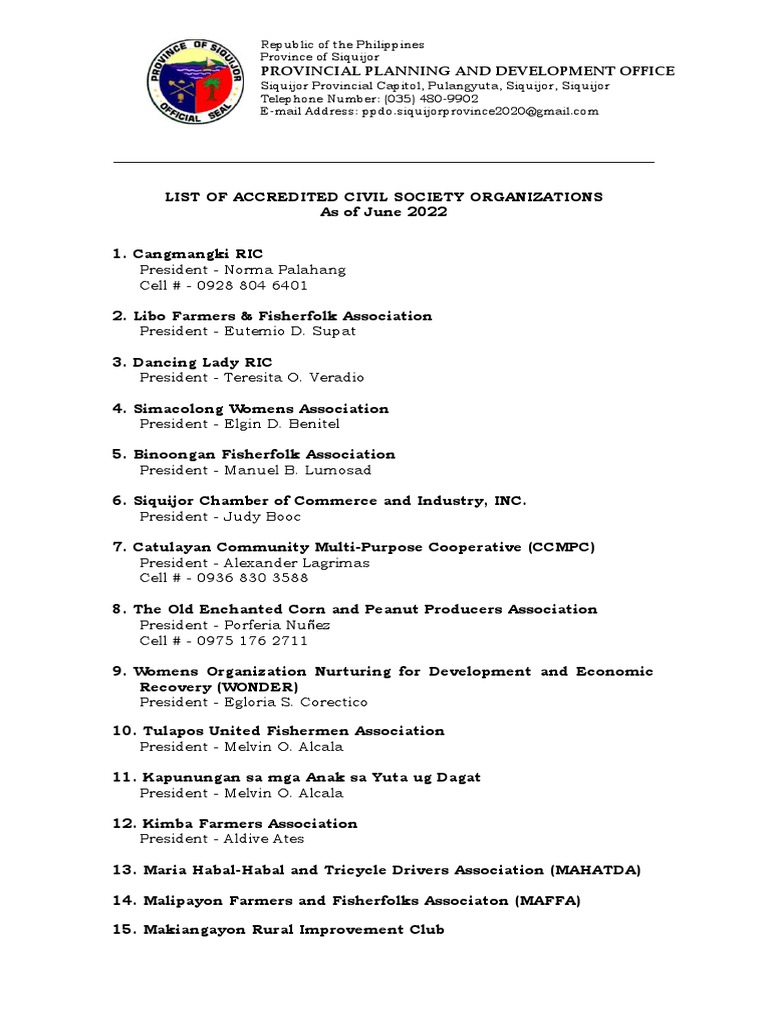 List of Accredited Cso | PDF