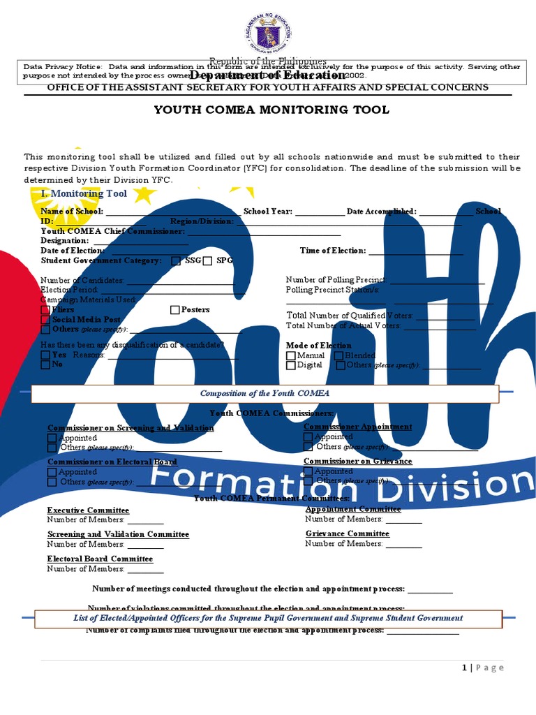 SSGSPG Monitoring Tool For COMEA | PDF | Elections | Complaint