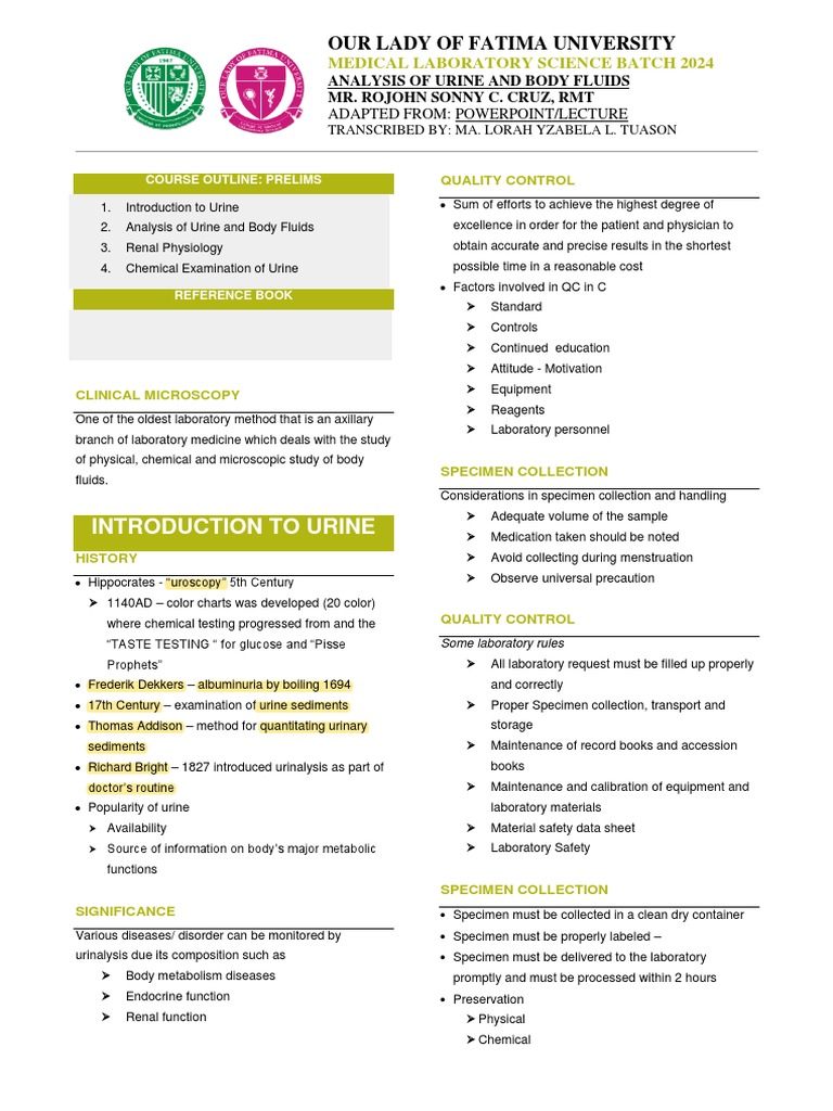 OUR LADY OF FATIMA UNIVERSITY MEDICAL LABORATORY SCIENCE BATCH 2024 ...