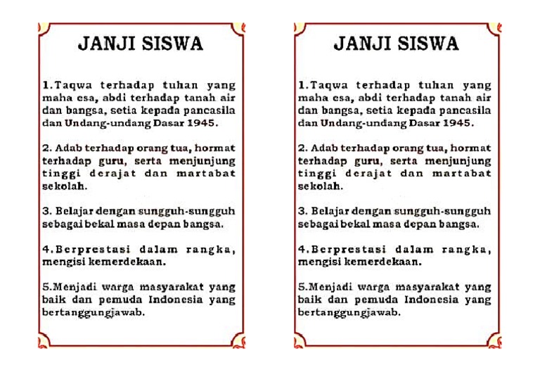 Teks Janji Siswa | PDF