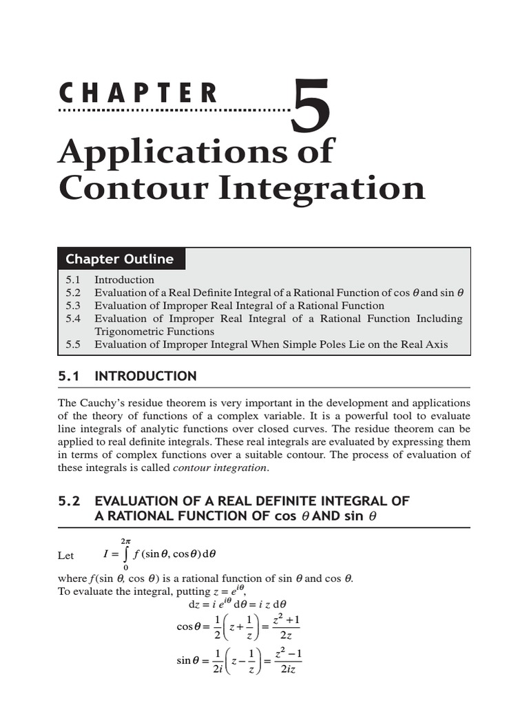 Application of Contour Integrals | PDF | Integral | Calculus