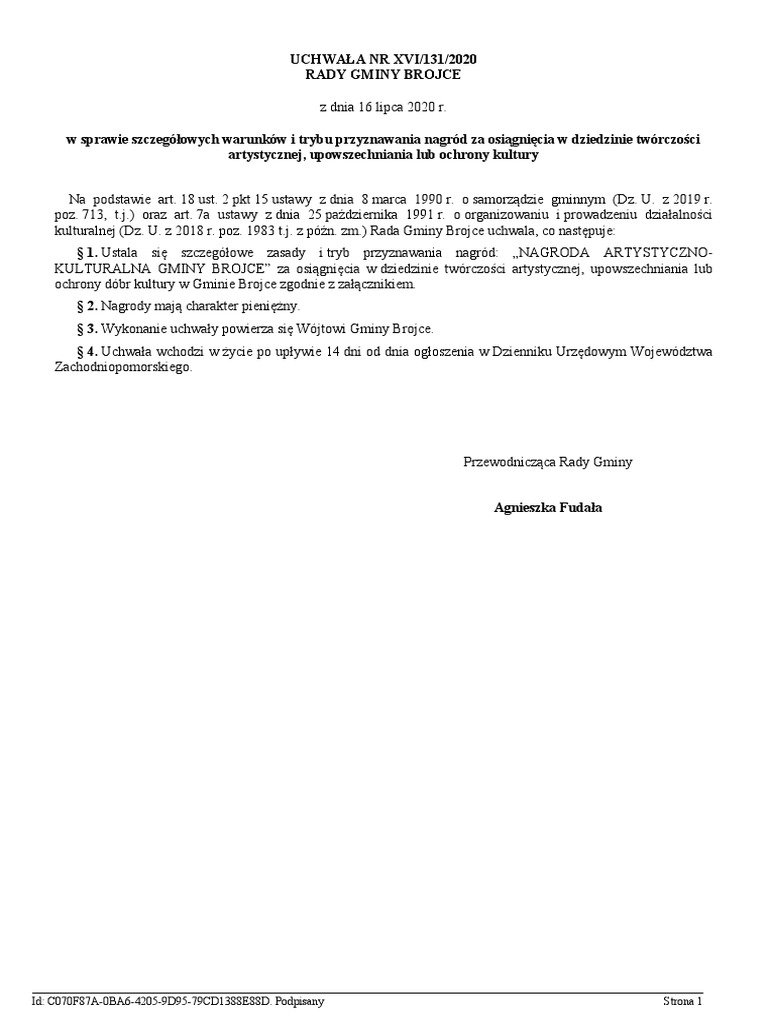 Id: - Podpisany Strona 1 | PDF