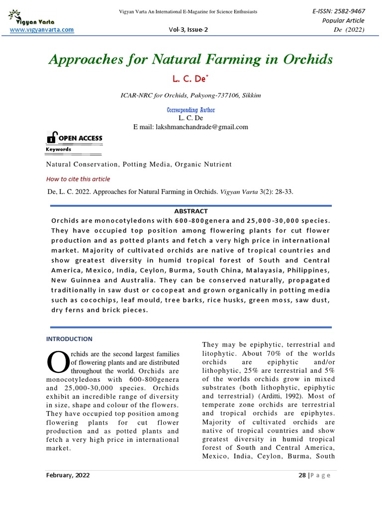 Approachesfor Natural Farmingin Orchids | PDF | Orchidaceae | Gardening