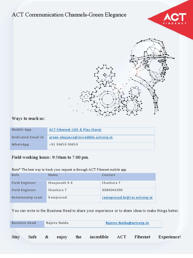 ACT Fibernet Communication Channels - Green Elegance | PDF | Business ...