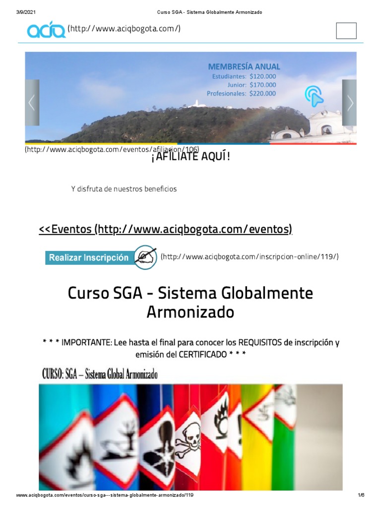 Curso SGA - Sistema Globalmente Armonizado | PDF Curso SGA - Sistema Globalmente Armonizado | PDF