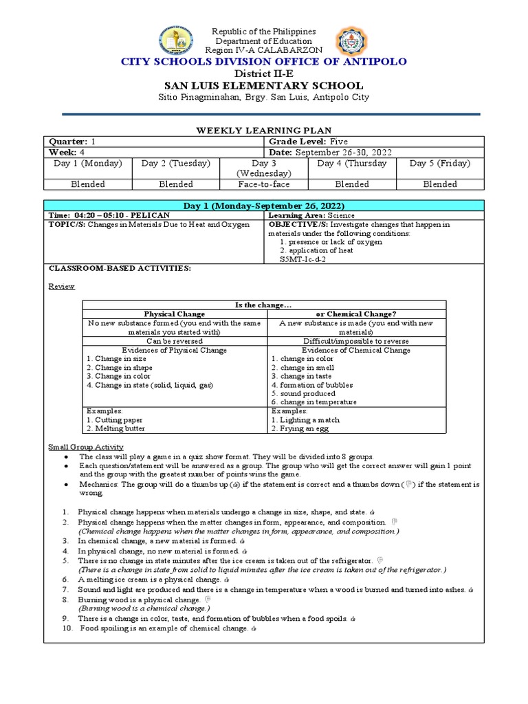 WLP - Q1 - W5 Science | PDF | Waste | Combustion