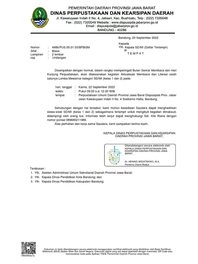 Undangan Lomba Mewarnai SD Mi | PDF