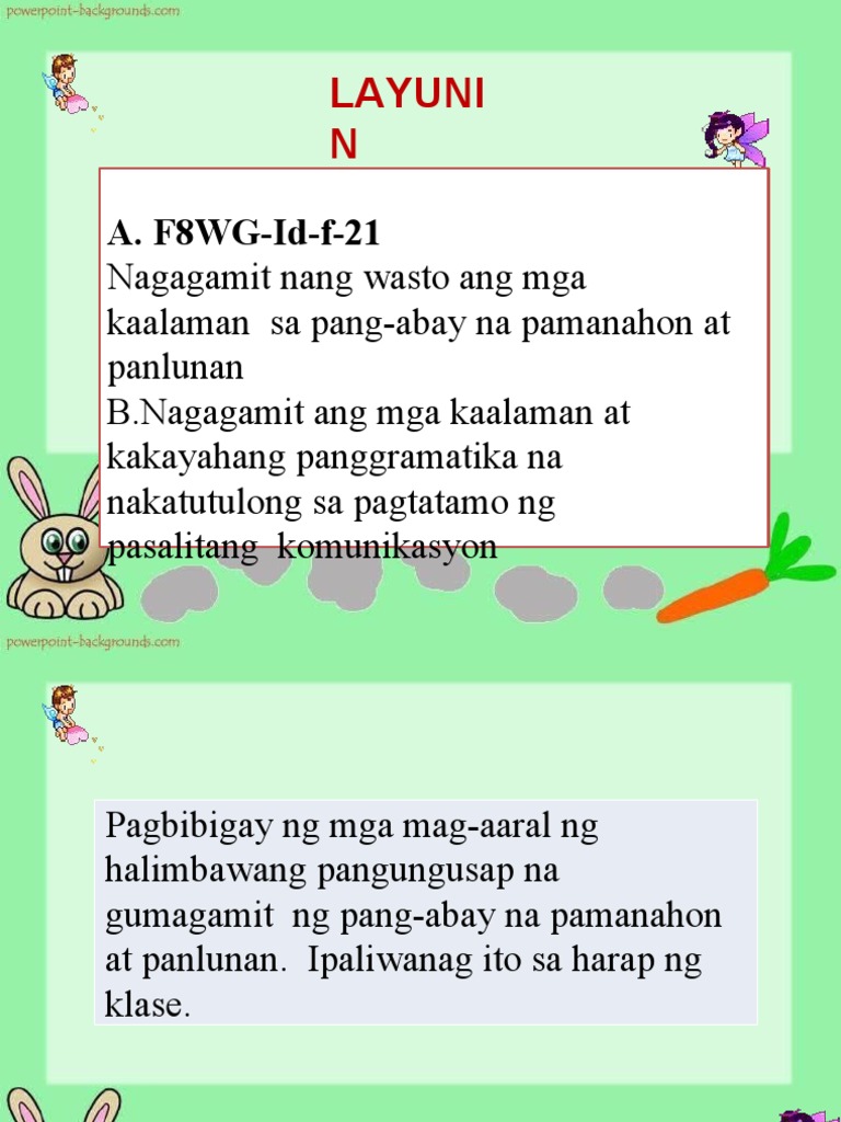 PPT Pang Abay Pagsasanay | PDF