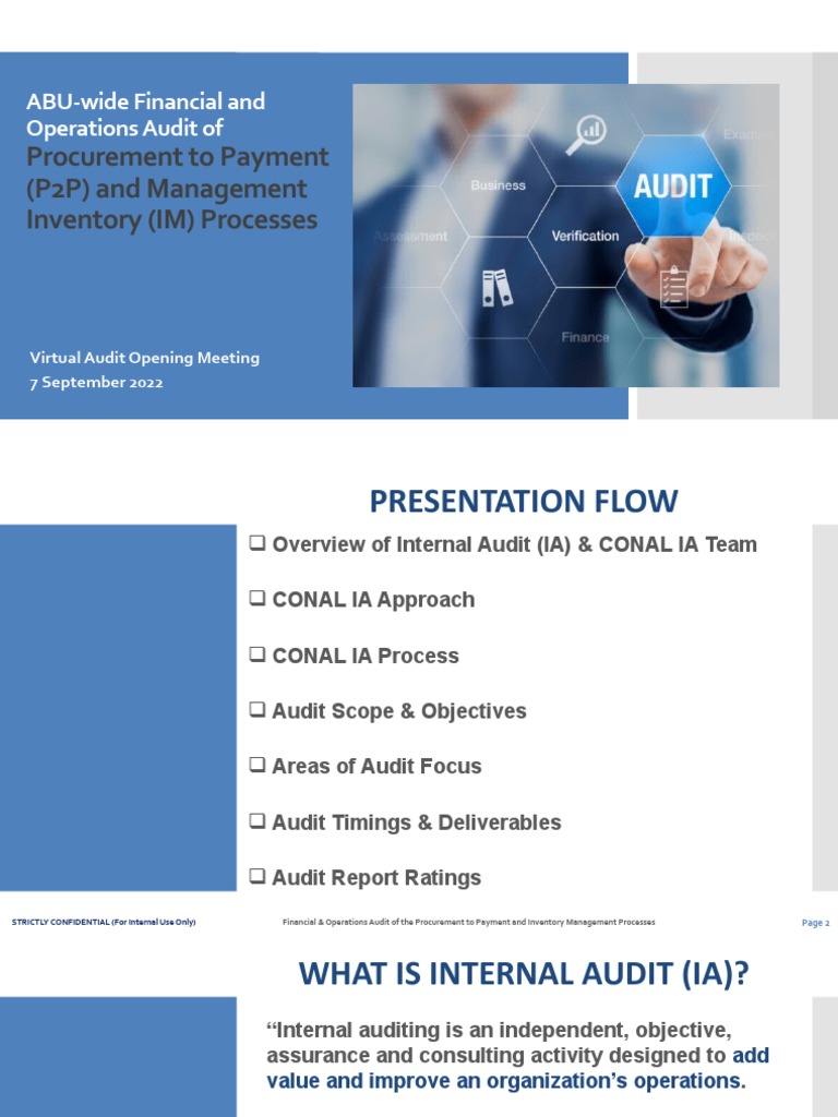 P2PIM - 2022 Audit - Opening Meeting Slides - v5.0 6 1 | PDF