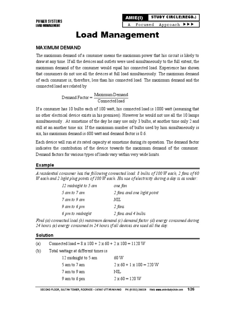 Load Management | PDF | Depreciation | Power Station
